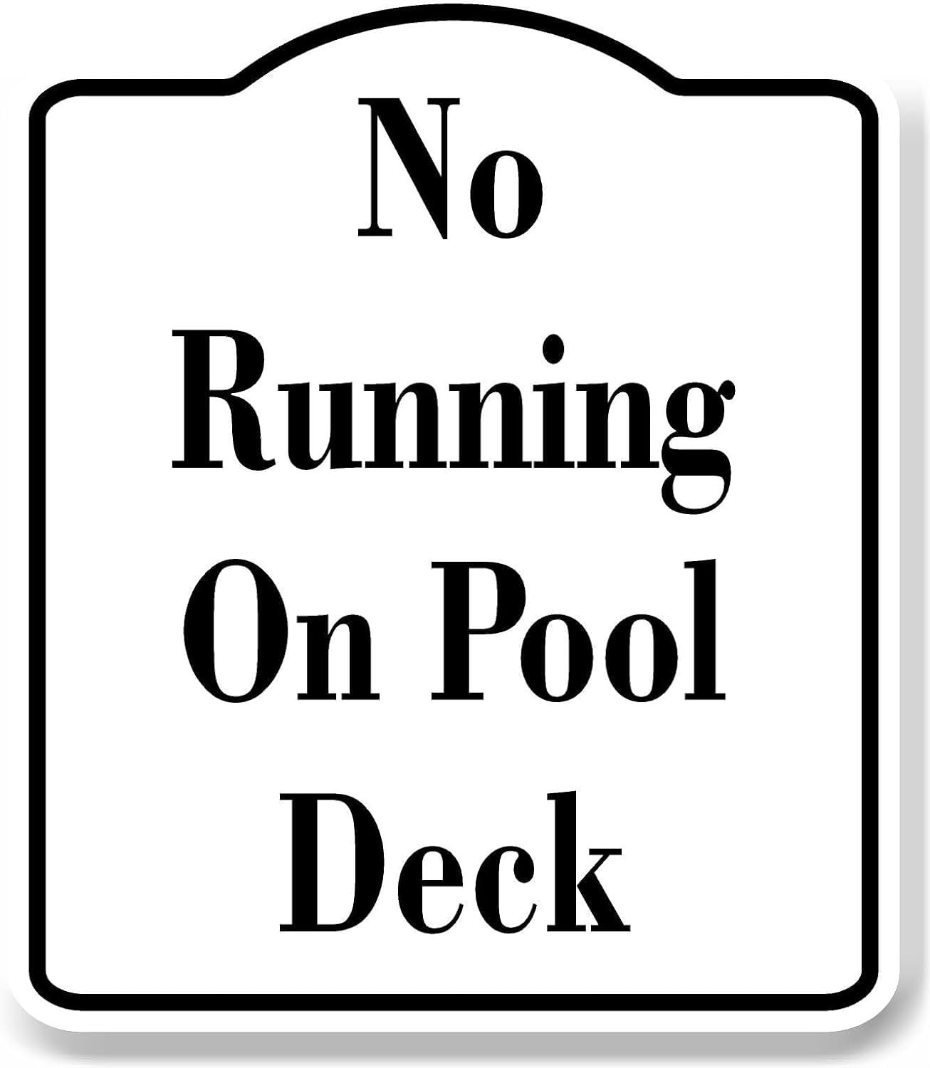 No Running On Pool Deck WB Aluminum Composite Sign 20''x24'' - Walmart.com