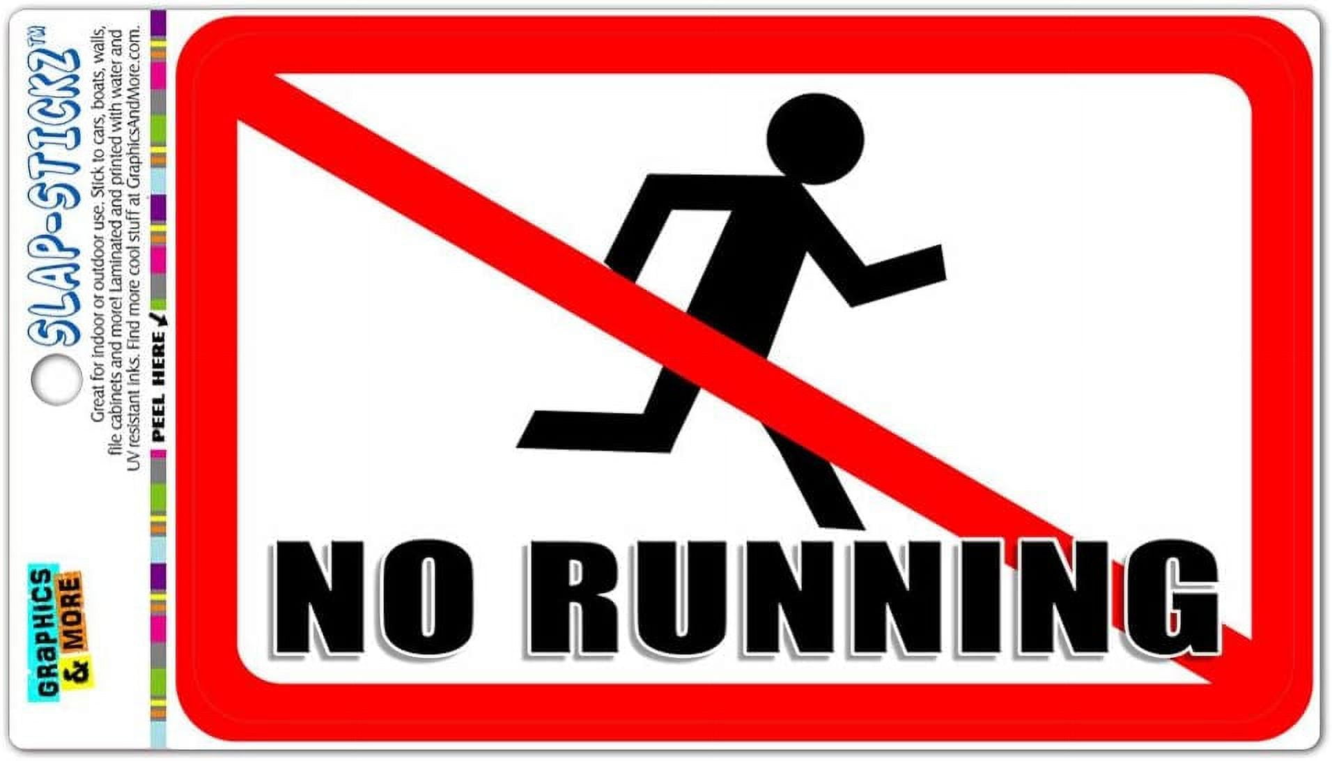 No Running - Pool Area Slap-STICKZ(TM) Premium Laminated Sticker Sign ...