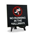 No Running in The Hallways 5"x 5" Square Table Sign With Acrylic Easel ...