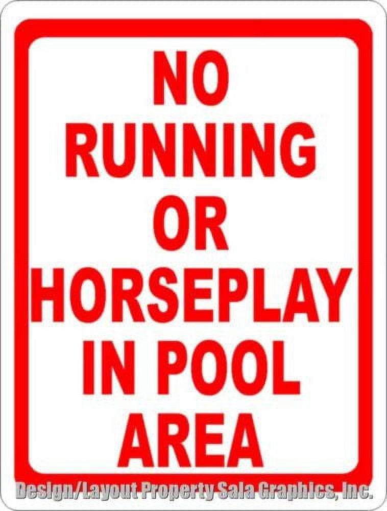 No Running or Horseplay in Pool Area Sign - Walmart.com
