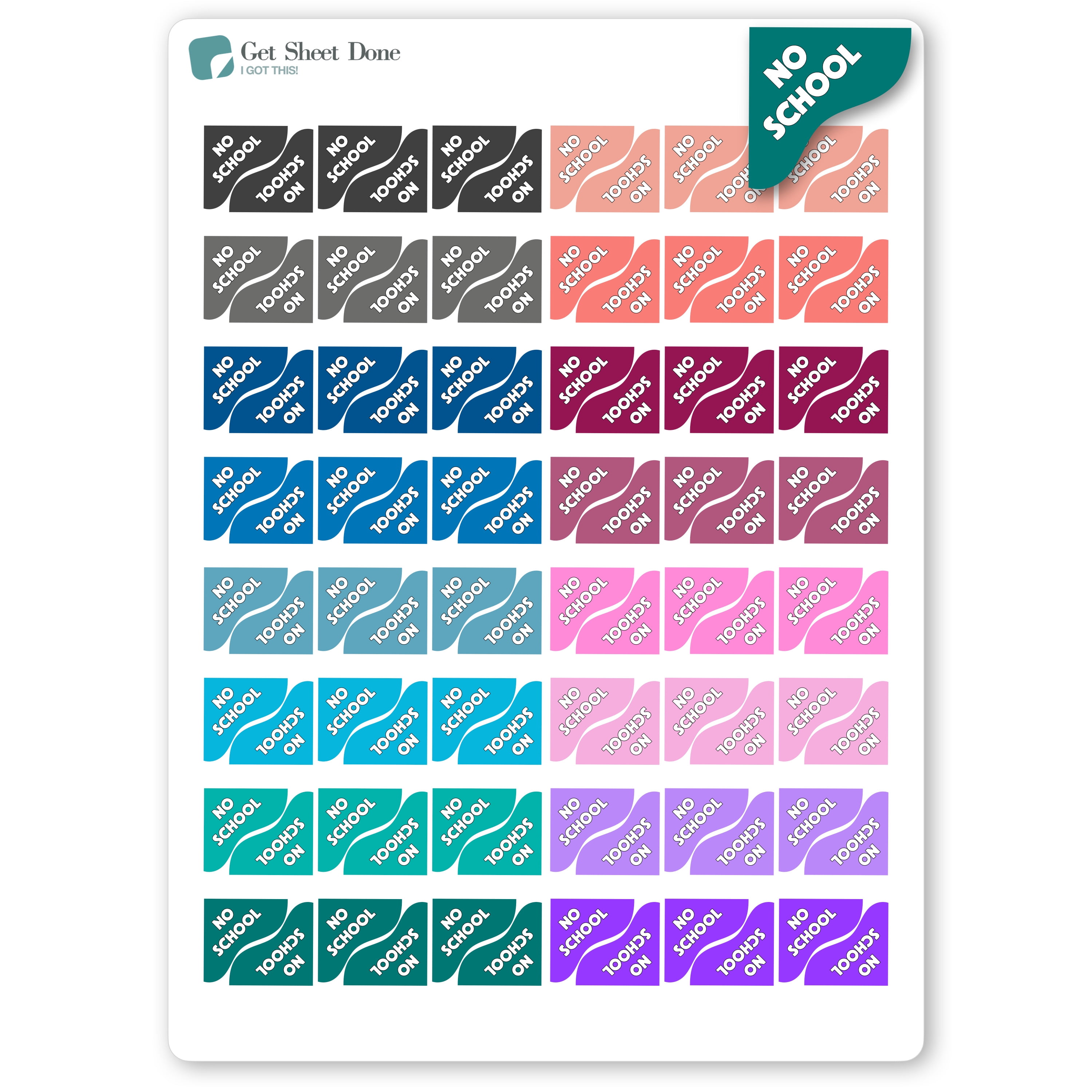 No School Corner Planner Stickers / Me Time / School Student Teacher ...