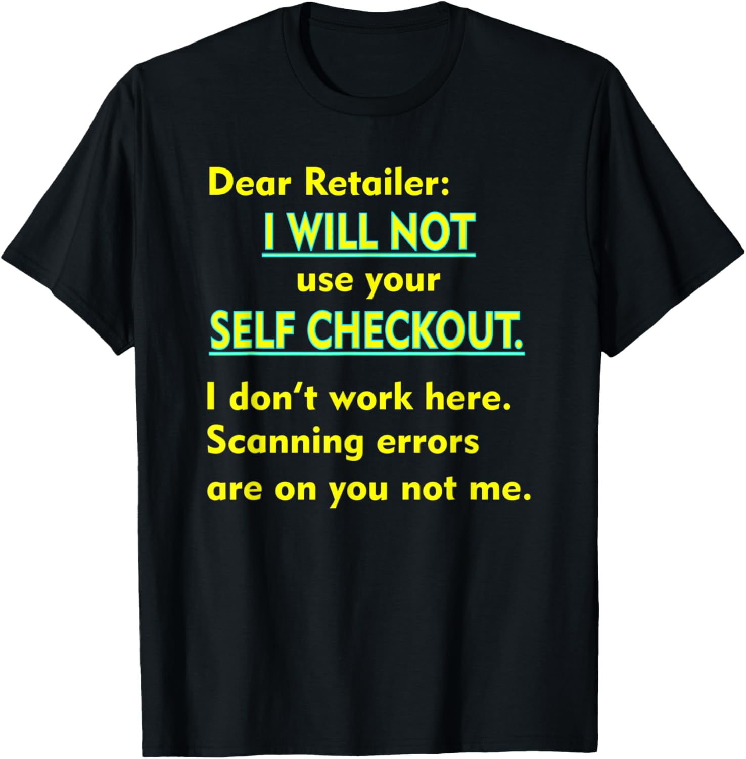 No Self Checkout T-Shirt - Walmart.com