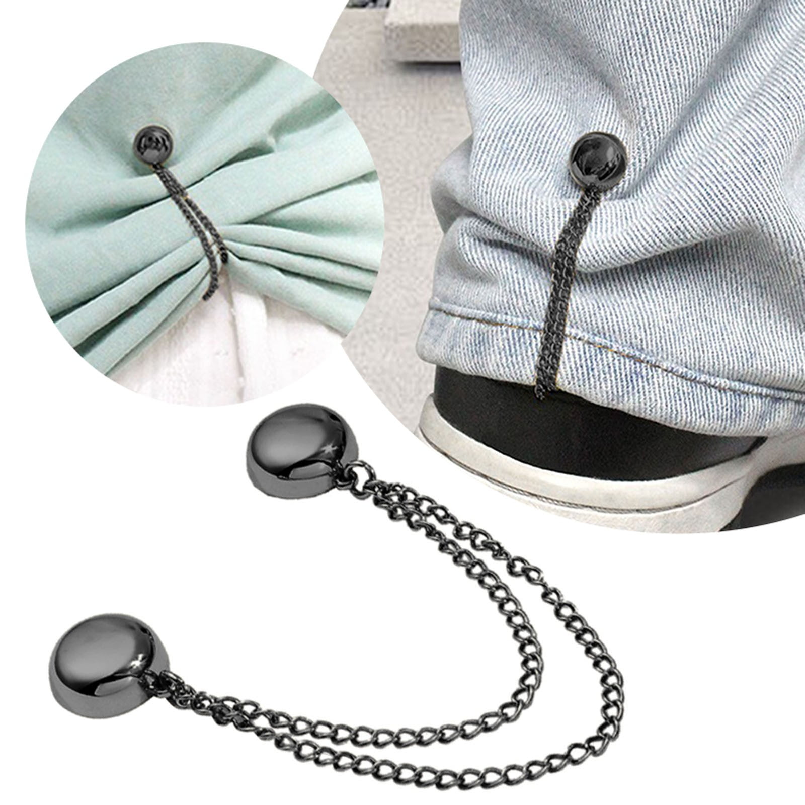 No-Sew Pants Hem Adjuster Clip Pants Suction Button Sewing Hem Stickers ...
