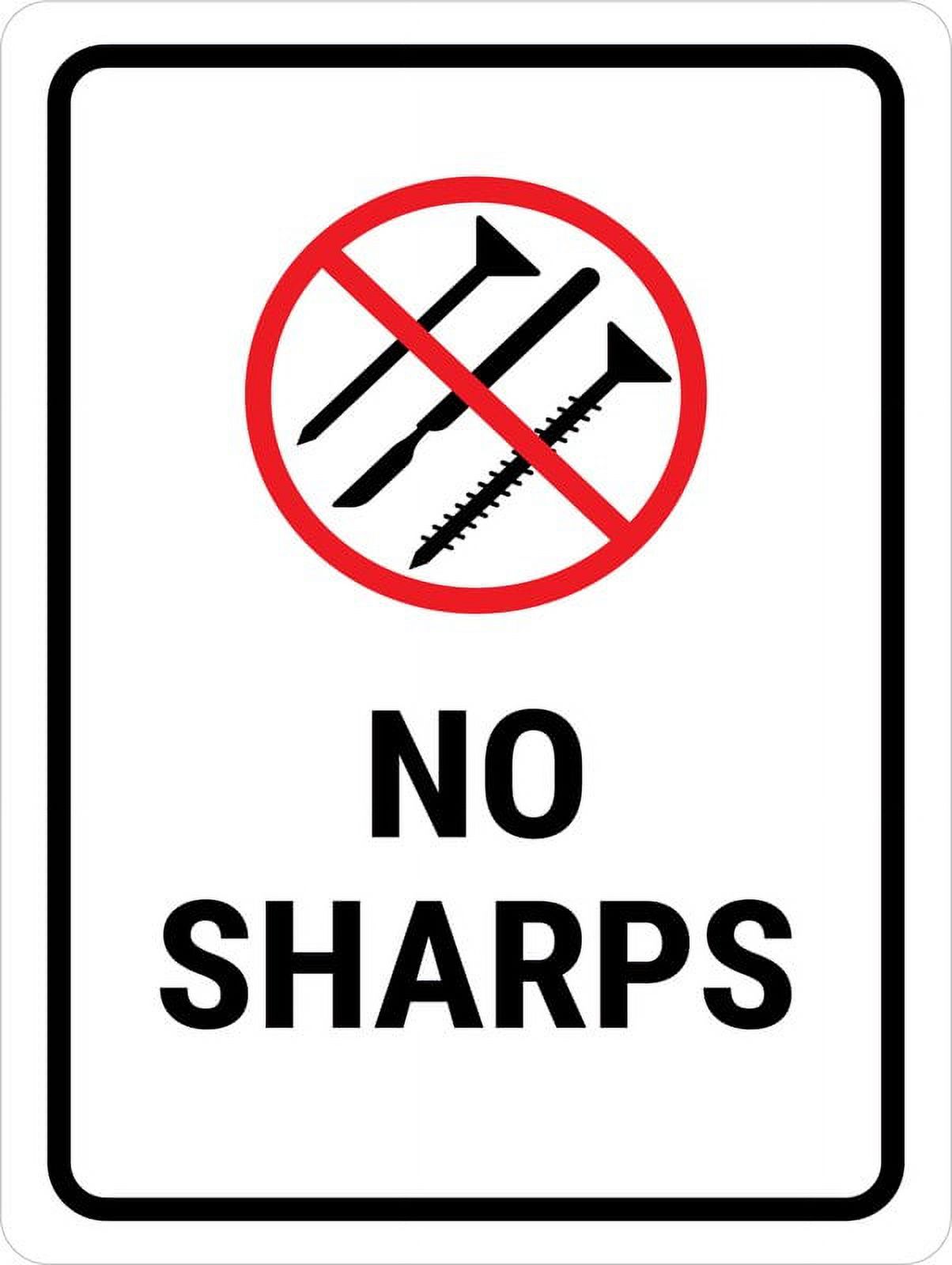 No Sharps Sign Metal 12"X8" Rust Free Aluminum,Indoor & Outdoor Use For ...