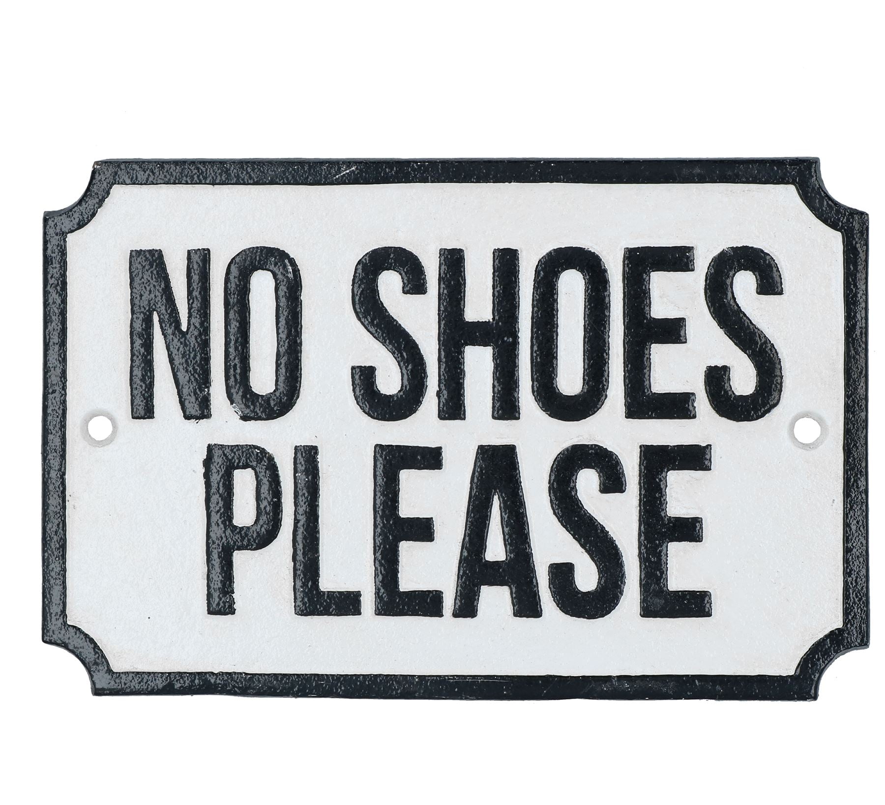 No Shoes Please Cast Iron Sign Plaque Door Wall House Work Shop Gate ...