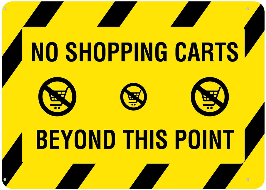No Shopping Carts Beyond This Point Floor Sign Outdoor Signs Aluminum ...