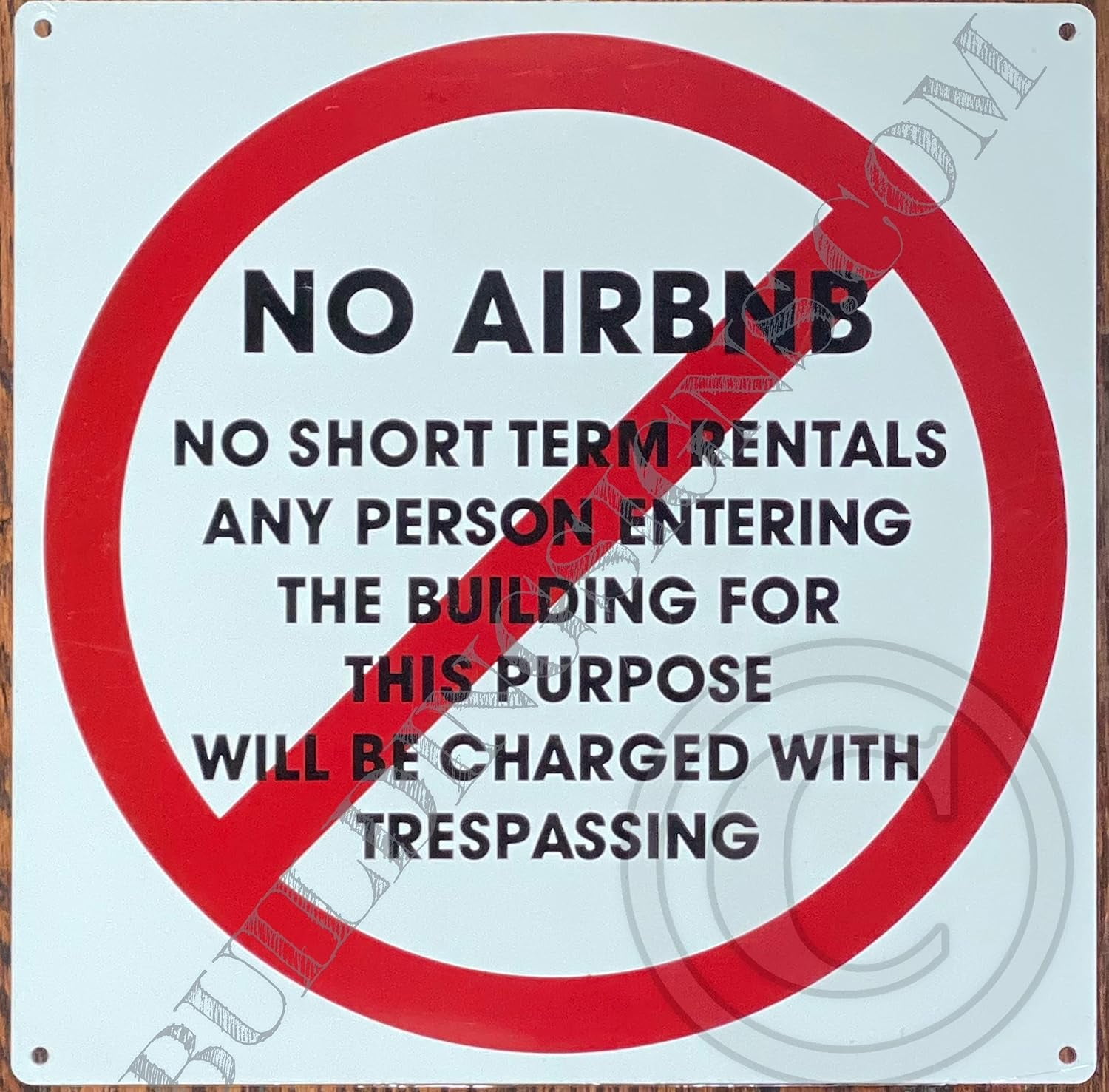 No Short Term Rental Sign (White Reflective Aluminum Size 10X10 Inches ...