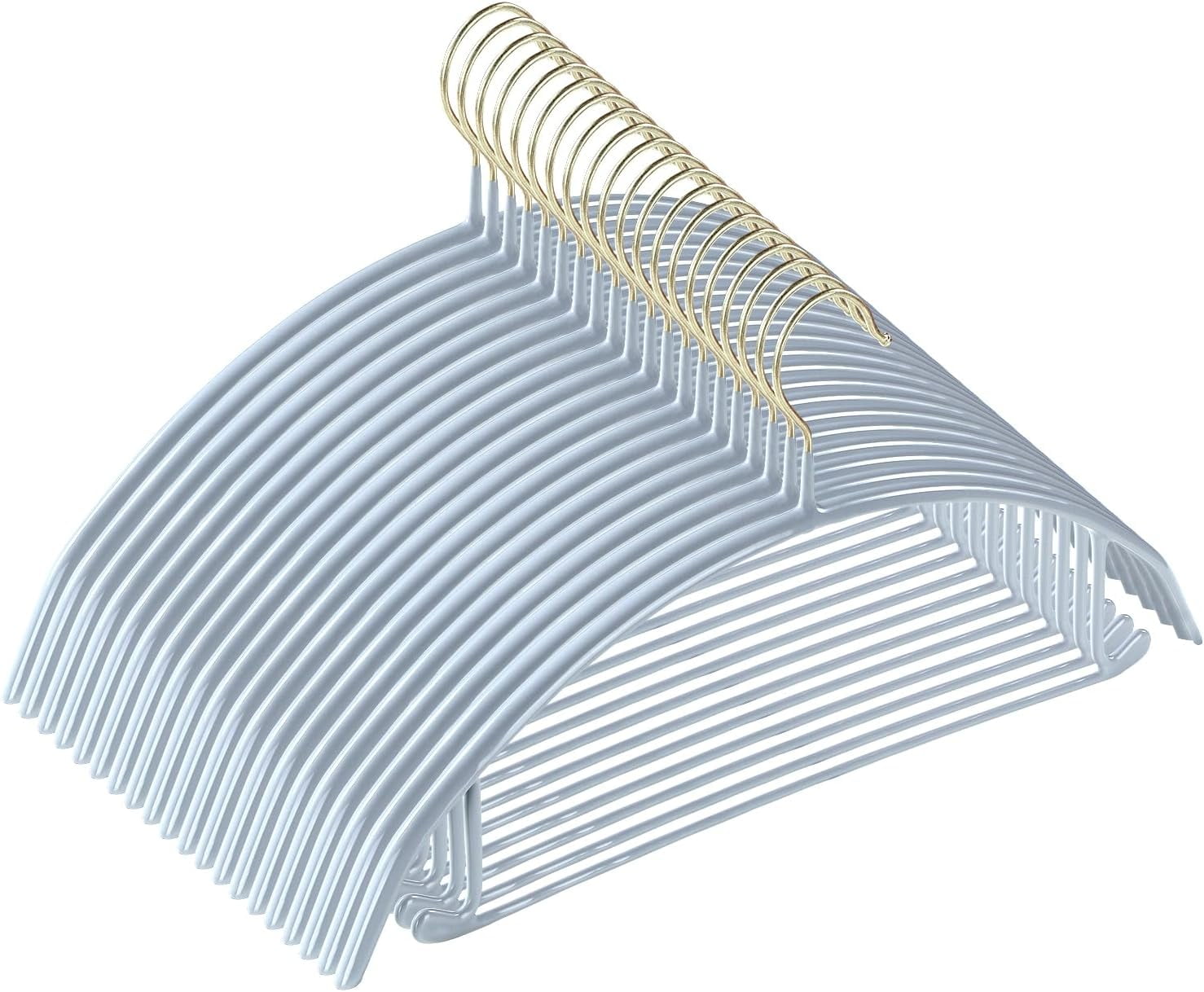 No Shoulder Bump Coat Hangers, 16.5 Inch Standard Size Metal Clothes ...