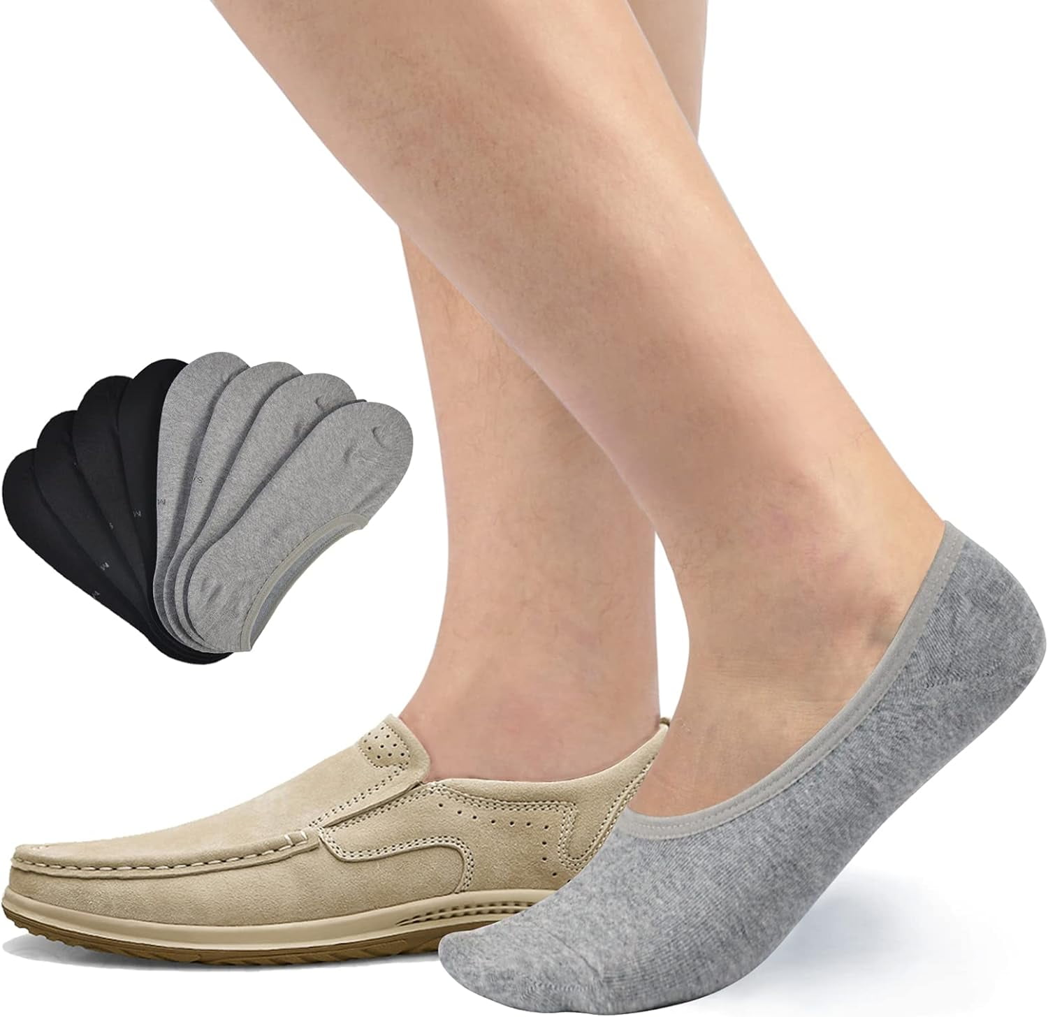 No Show Socks Men Breathable Non Slip Low Cut Socks Women Cotton ...