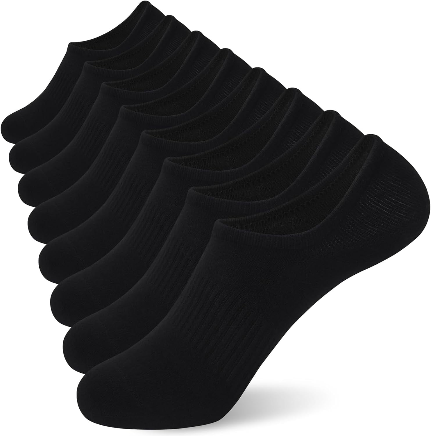 No Show Socks Mens 8 Pair Invisible Low Cut Socks With Arch Support ...