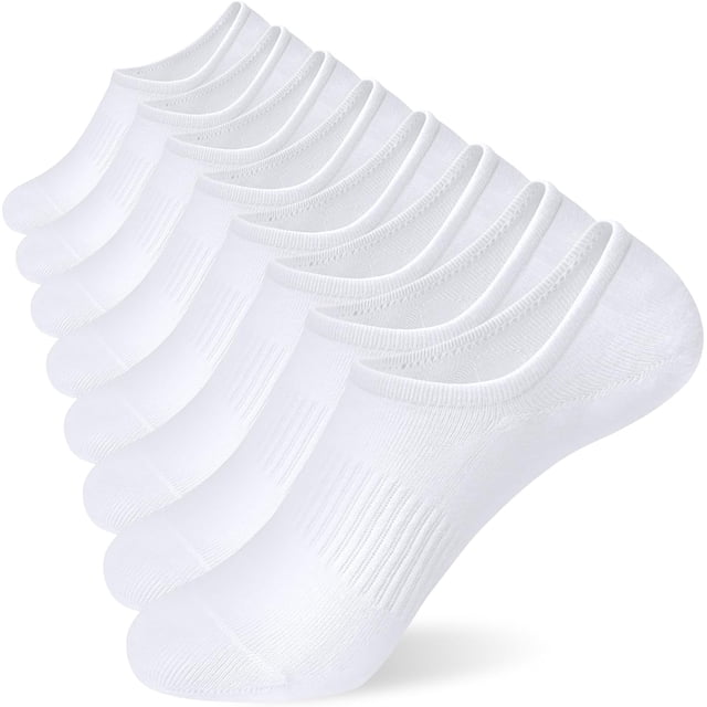 No Show Socks Mens 8 Pair Invisible Low Cut Socks With Arch Support ...