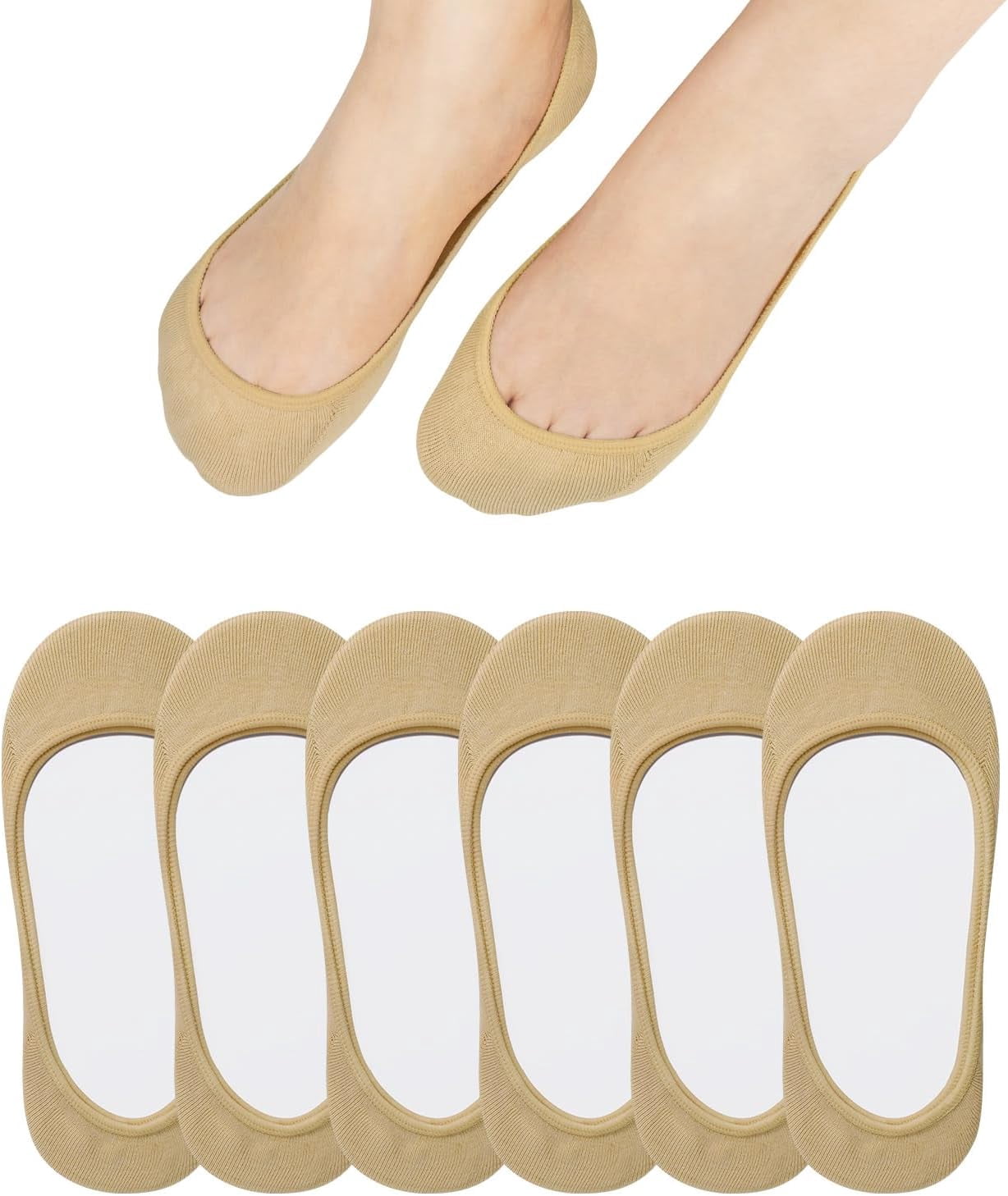 No Show Socks Women - Non Slip Hidden for Flats Boat Invisible Ultra ...