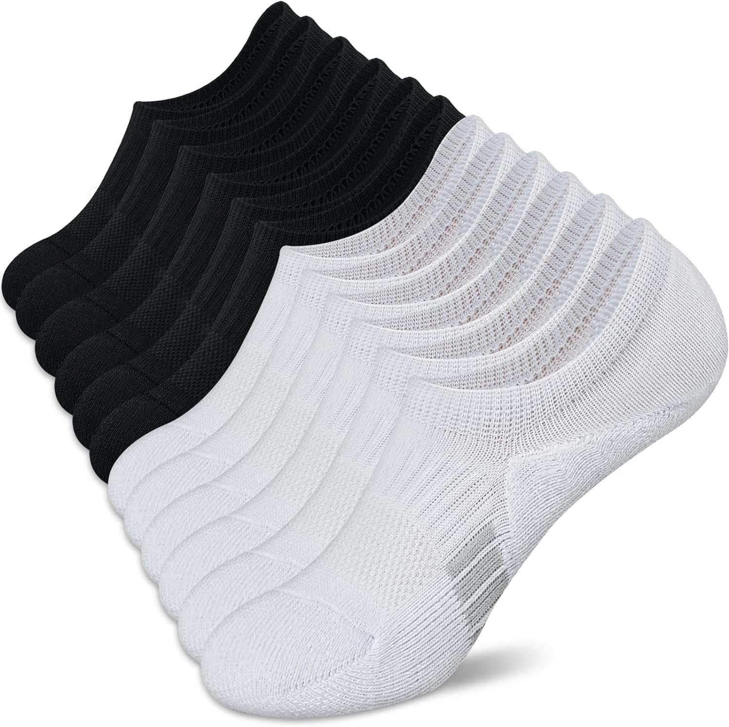 No Show Socks Womens Athletic Cushion Ankle Footies Low Cut Socks 5-6 ...