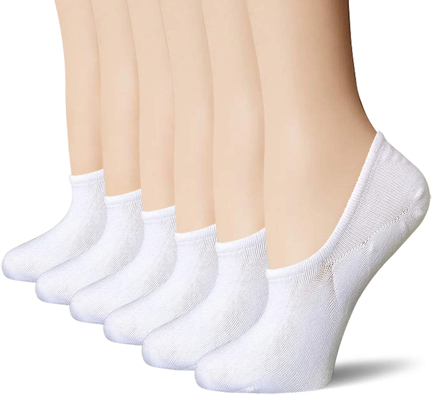 No Show Socks Womens Thin Ankle Low Cut Cotton Footies for Flats Slip ...