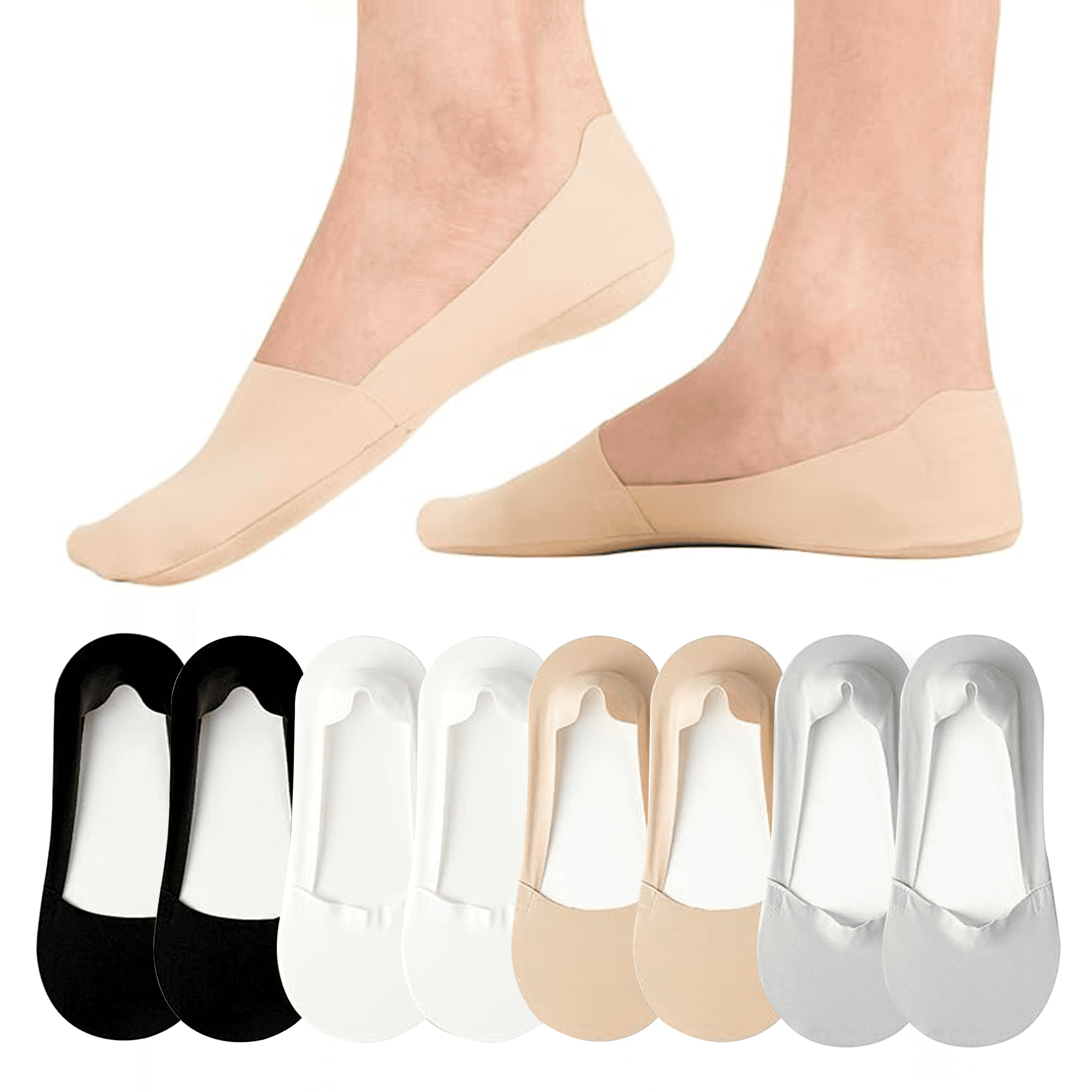 Livease 8 Pairs No Show Socks for Women, Invisible Low Cut Liner Socks ...