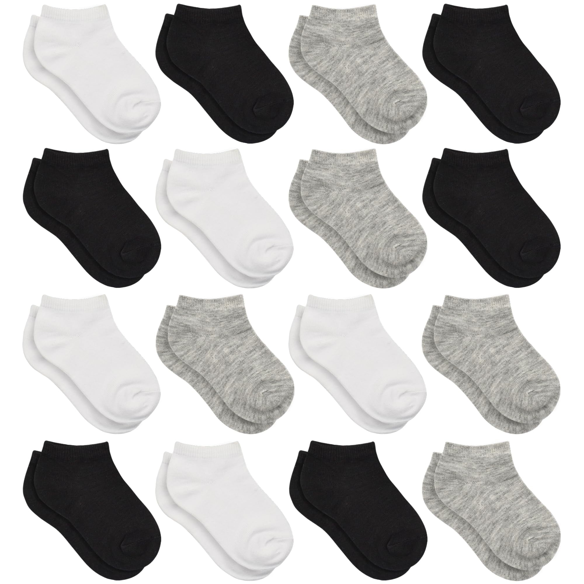 Toddler Socks, 16 Pairs Kids Socks Low Cut for Boys Girls Kids(1-13 ...