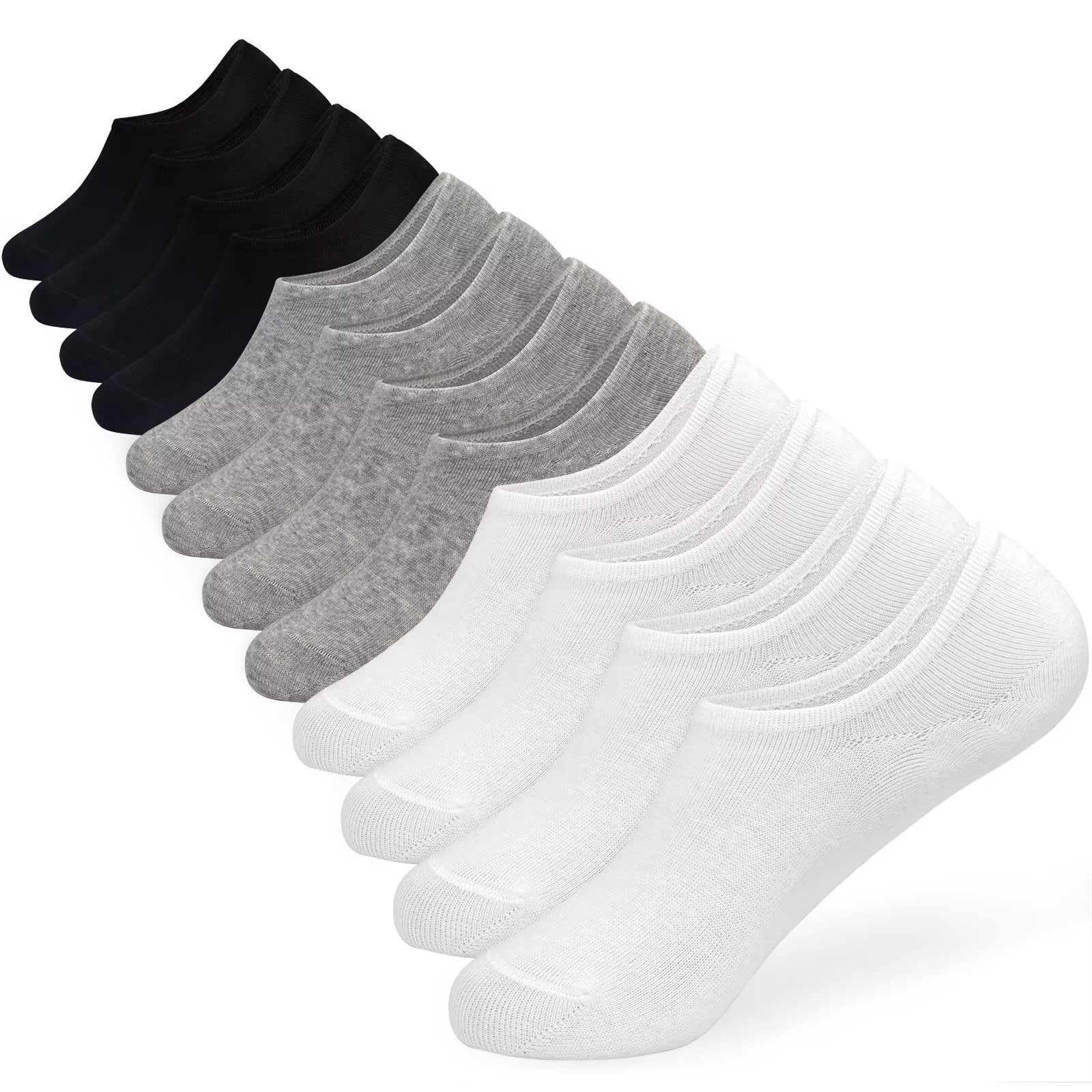 Men's No Show Socks 12 Pairs Low Cut Cotton Liner Casual Invisible ...