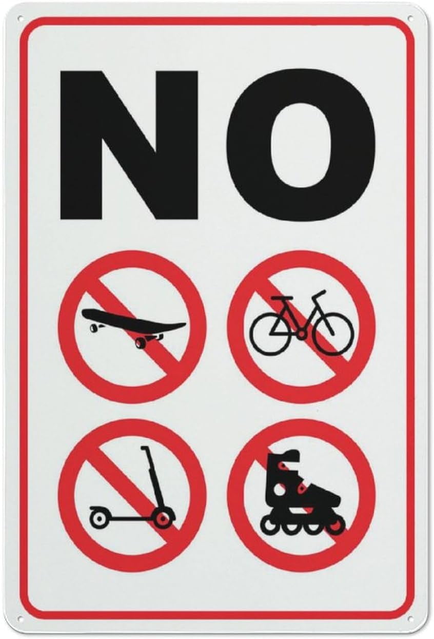No Skateboarding Bicycle Roller Blading And Scooter Riding Sign Outdoor ...