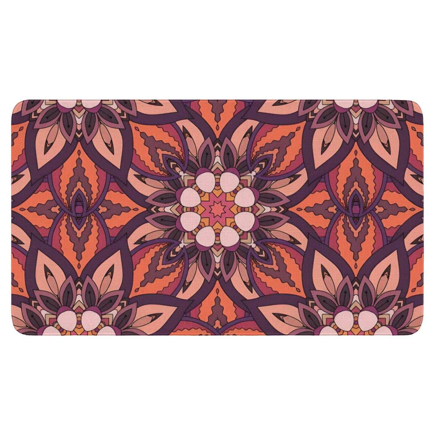 No-Skid Small Kitchen Rug with Moroccan Trellis Design - Absorbent ...