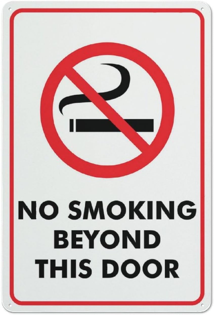 No Smoking Beyond This Door Sign 8 X 12 Inches Rust Free Aluminum - Uv ...