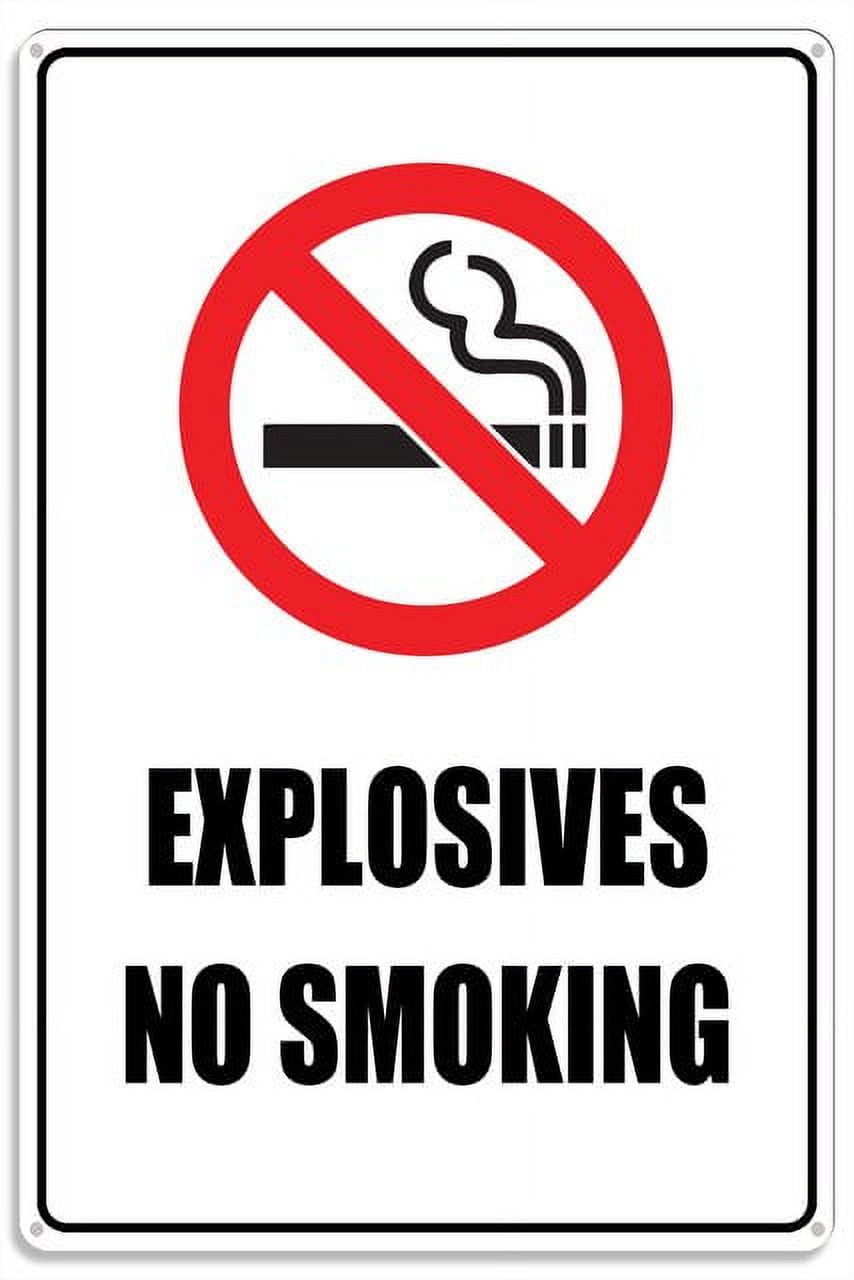 No Smoking Explosives Metal Sign With Symbol Aluminum Uv Printed 4 Pre ...