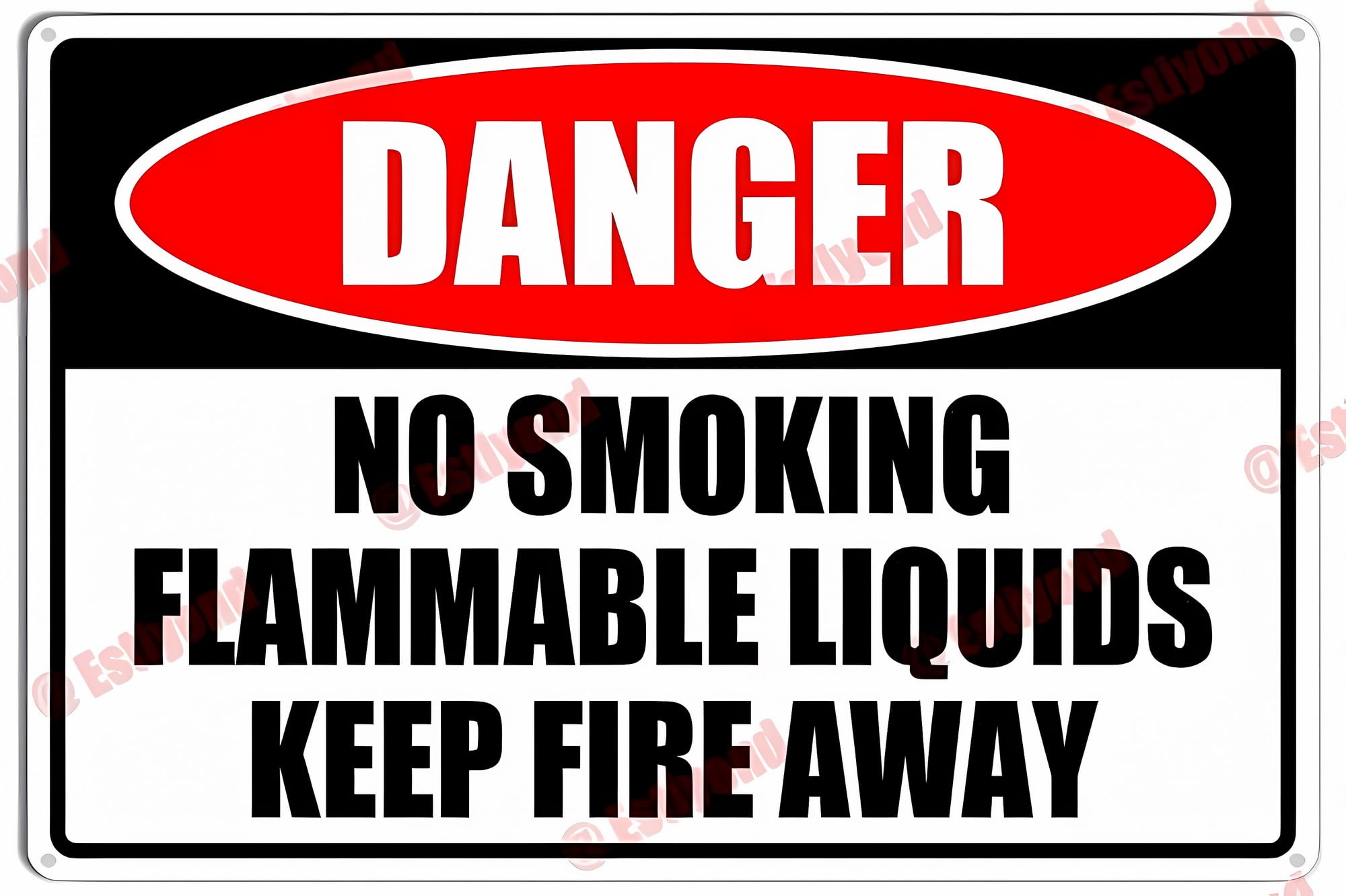 No Smoking Flammable Liquids Keep Fire Away Caution Sign - 8"x12 ...