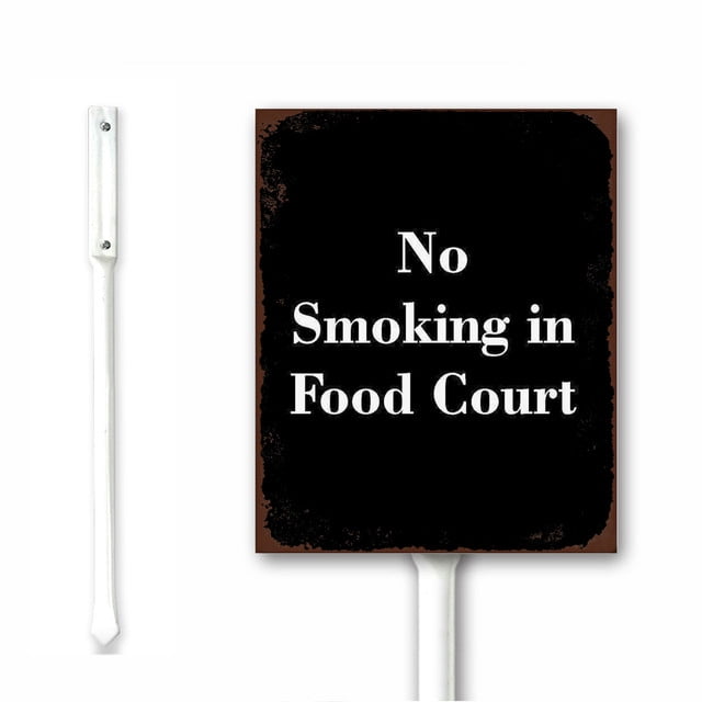 No Smoking in Food Court Metal Yard Sign With Stake Lawn Sign Outdoor ...