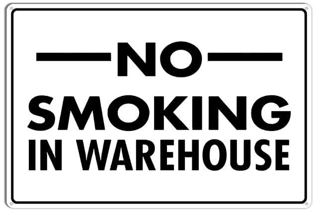 No Smoking In Warehouse Metal Sign With Symbol Aluminum Uv Printed 4 ...