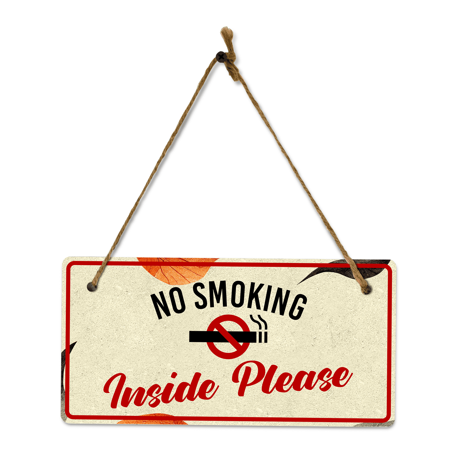 No Smoking Inside Please, Floral Hospitality Hanging Sign (5 x 10 ...