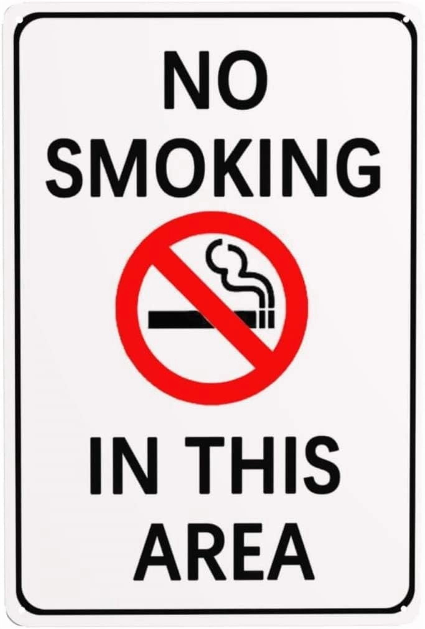 No Smoking Metal Tin Sign Aluminum Warning Signs For Indoor & Outdoor ...