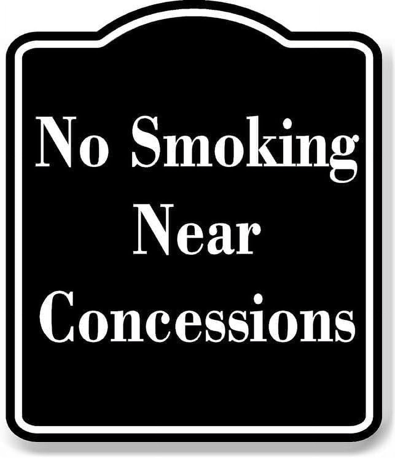 No Smoking Near Concessions BLACK Aluminum Composite Sign 20''x24 ...