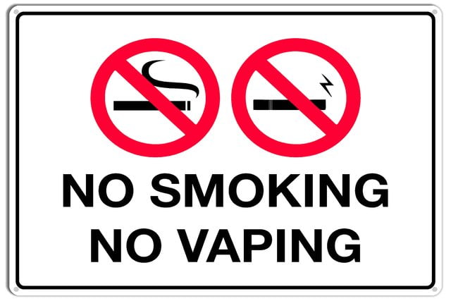 No Smoking No Vaping Metal Sign With Symbol Aluminum Uv Printed 4 Pre ...