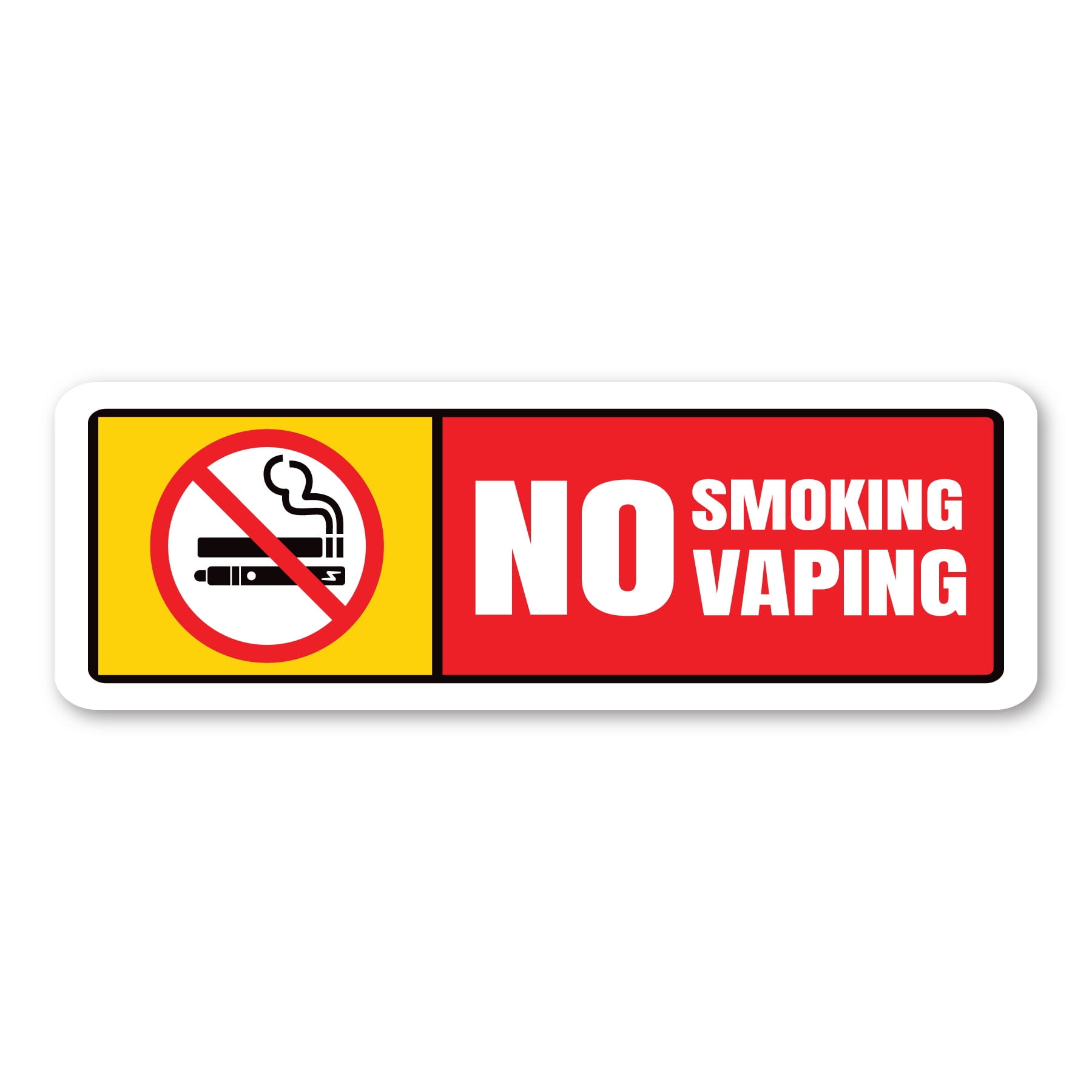 No Smoking / No Vaping - Rectangle design v2 - Decal - Walmart.com