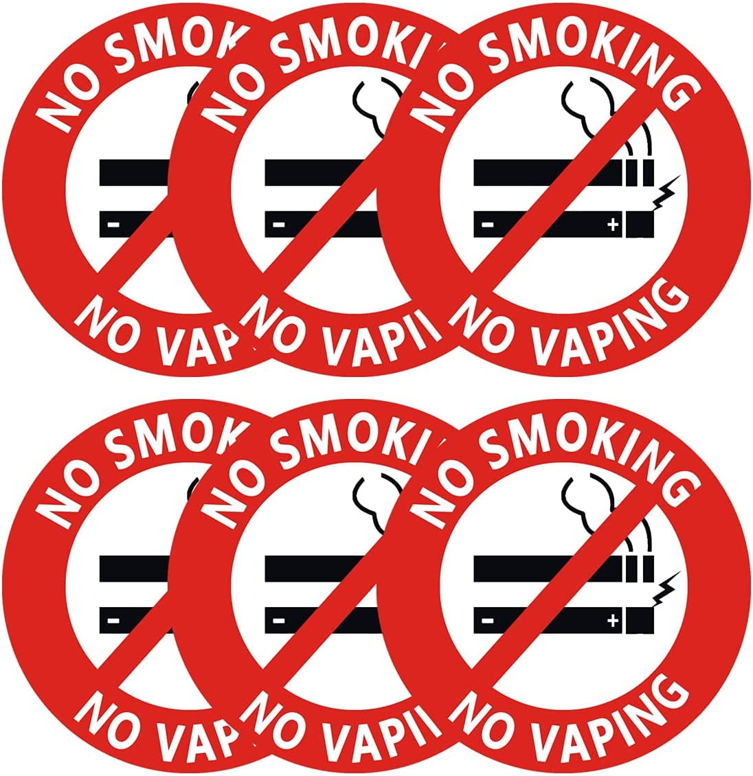 FENGHEMINGA 15 Pcs No Smoking No Vaping Sign Sticker, 4x4 inch ...