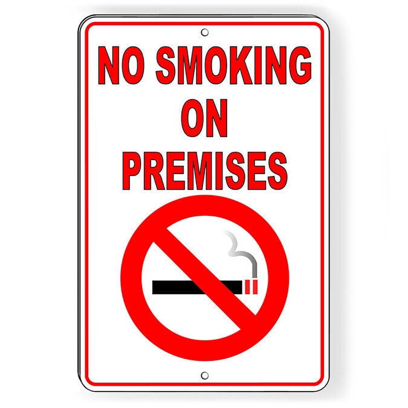No Smoking On Premises Metal Sign area vaping warning Size: 16 x 12 ...