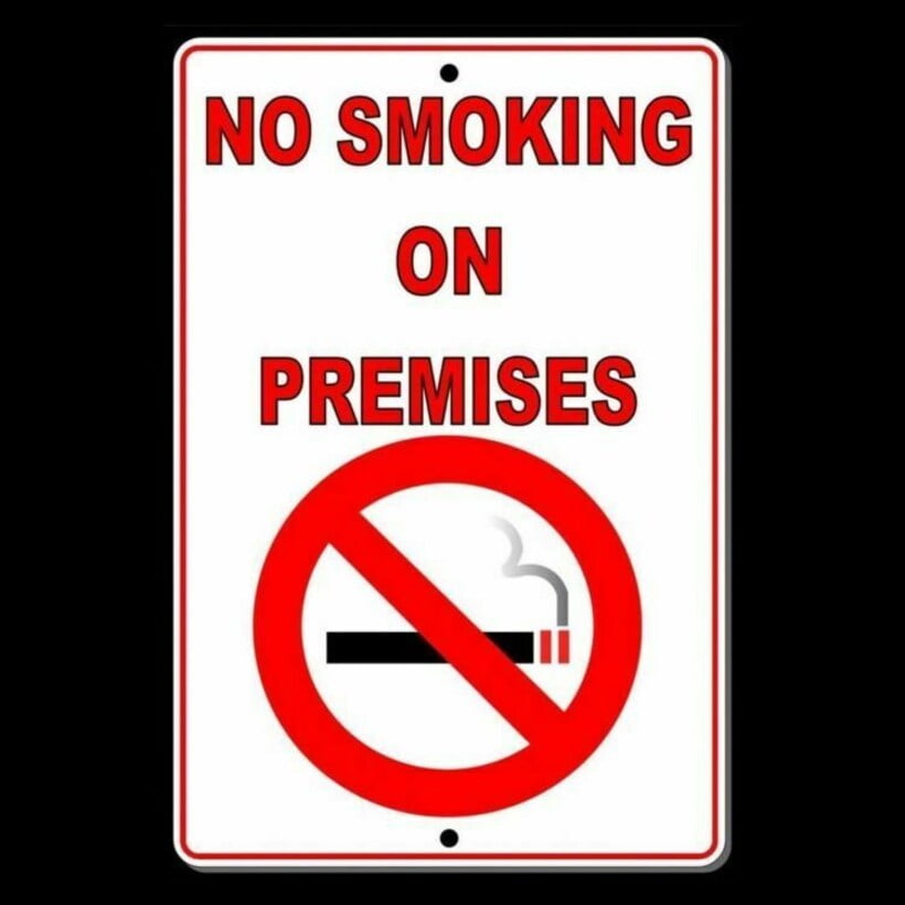 No Smoking On Premises Sign SIZE: 12" x 16" - Walmart.com