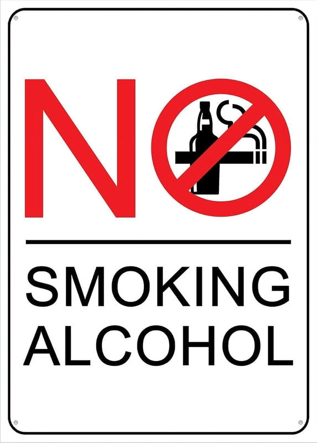 No Smoking Or Alcohol Sign Signs Outdoor, Uv Printed Aluminum ...