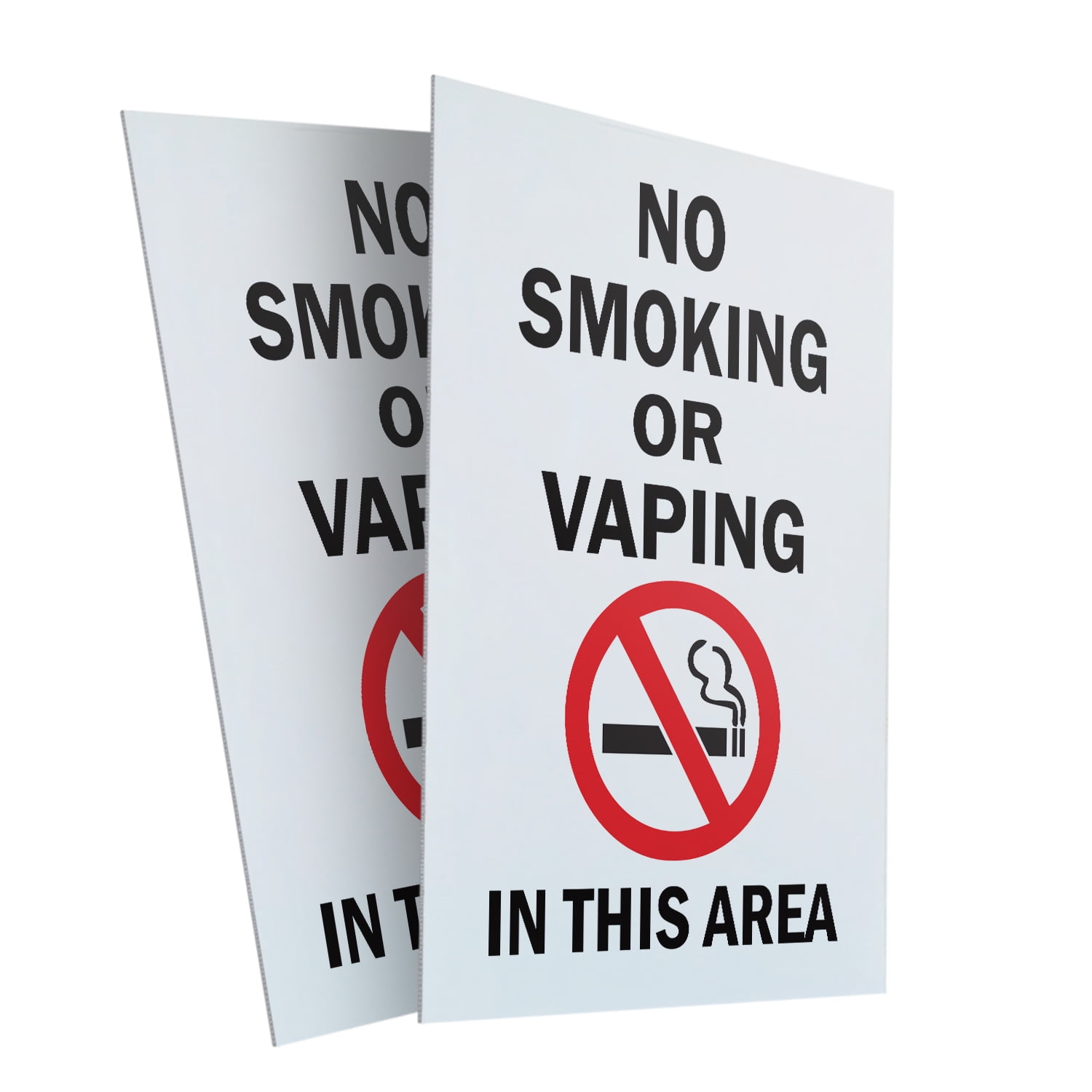 No Smoking Or Vaping In This Area (2-PACK) 24" x 36" Plastic Signs ...