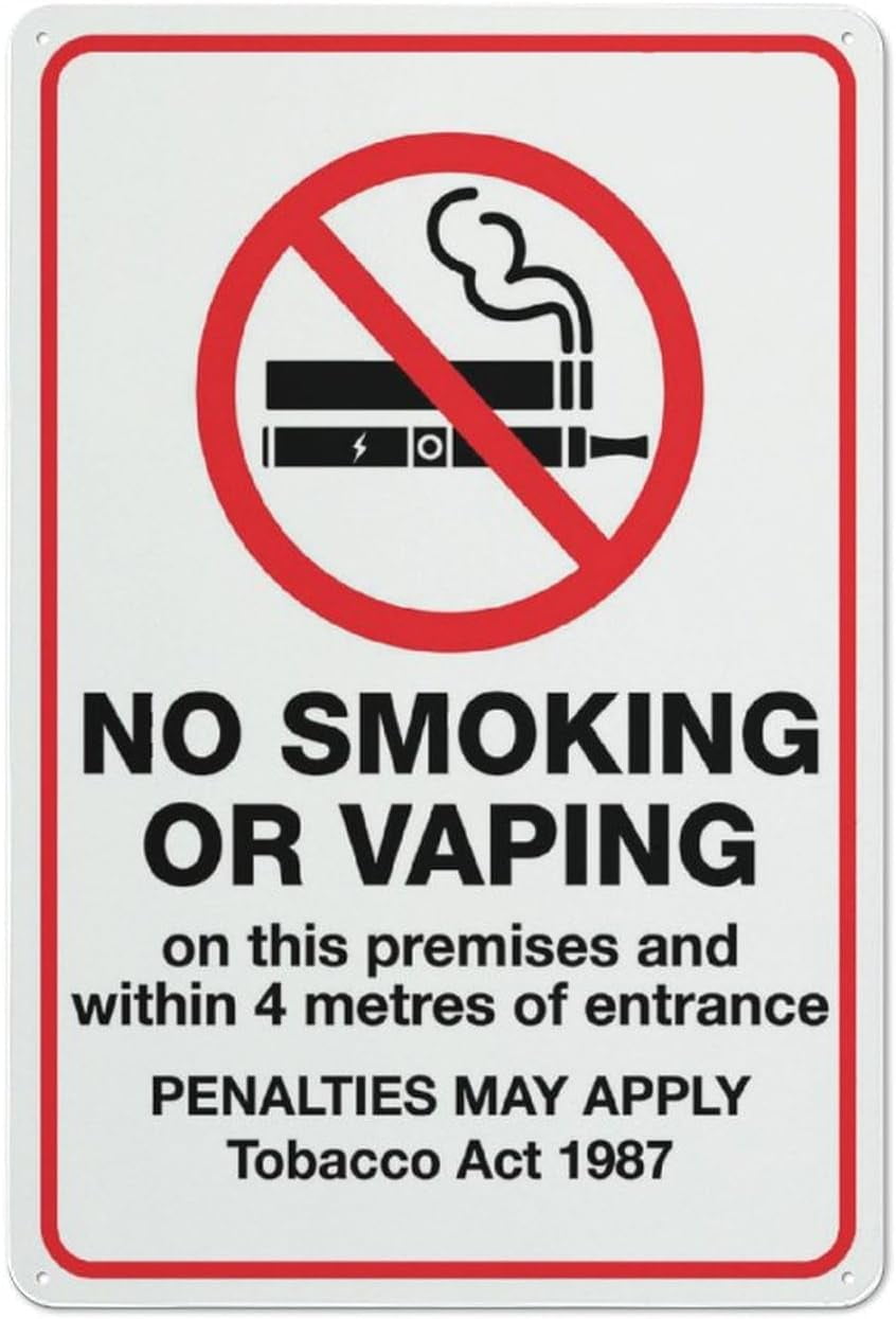No Smoking Or Vaping On This Premises Sign Outdoor Signs Metal Tin Sign 8x12 Inch - Walmart.com