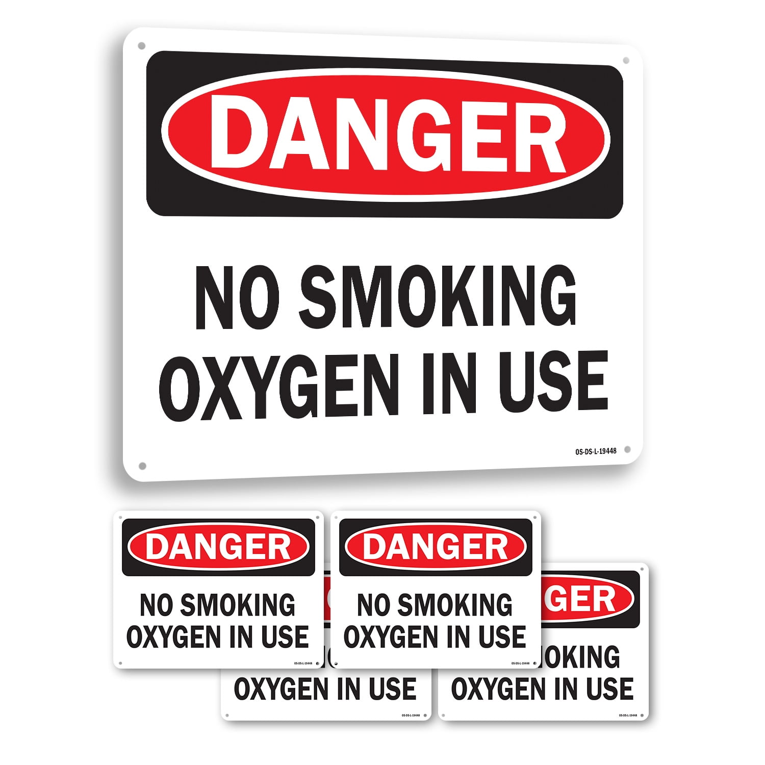No Smoking Oxygen In Use OSHA Danger Aluminum Sign 14 Inch x 10 Inch ...