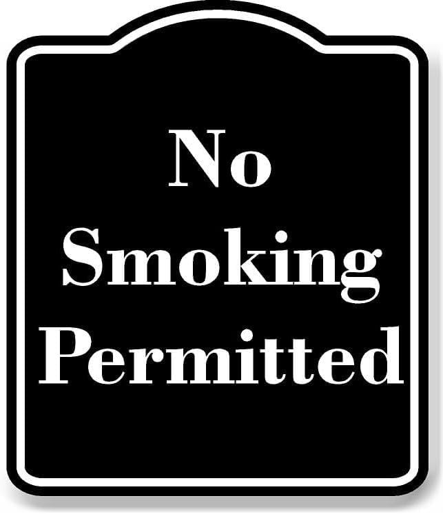 No Smoking Permitted BLACK Aluminum Composite Sign 20''x24'' - Walmart.com