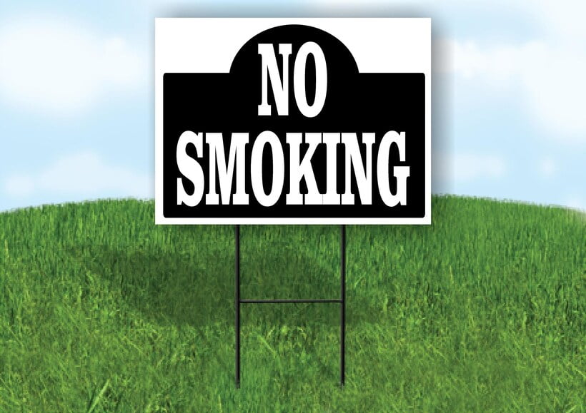 No Smoking Shape Black Yard Sign Road Sign (Excluding Stand) SIZE: 8" x ...