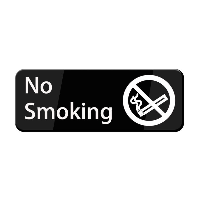 No Smoking Sign 10X3 Inch Acrylic Plastic Sign With Symbols, Self ...