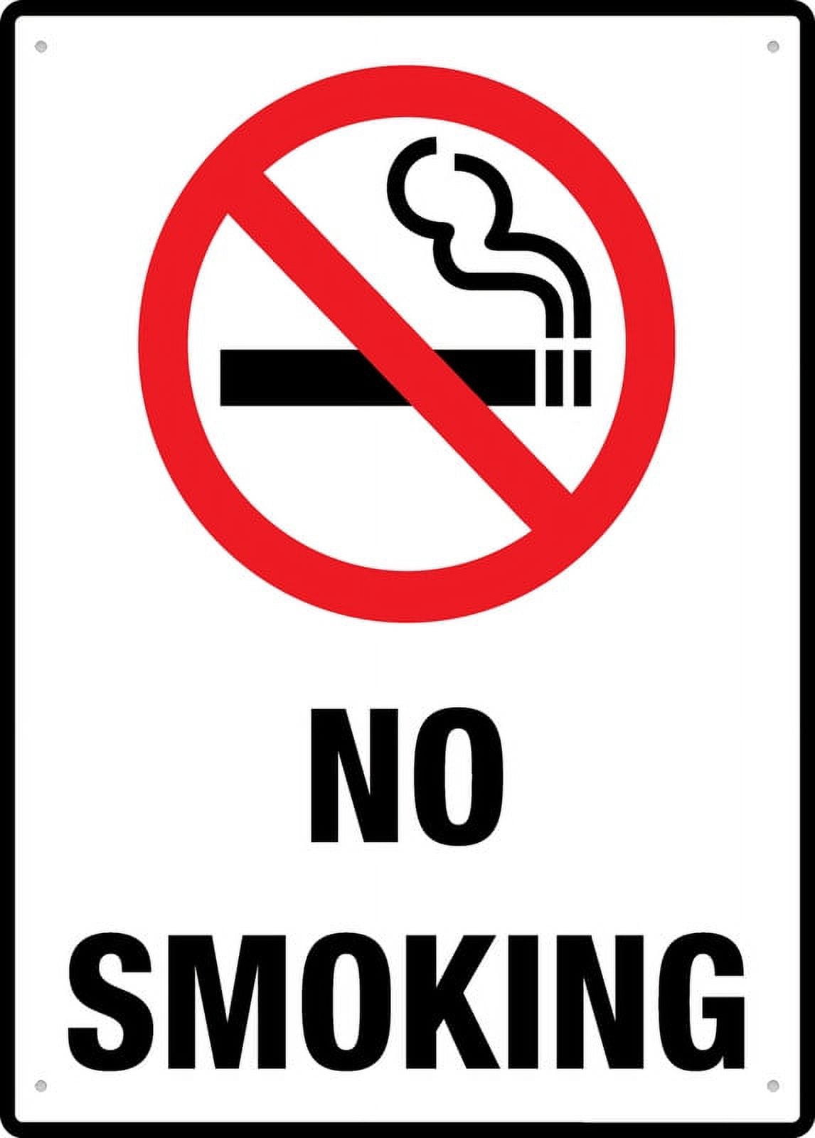 No Smoking Sign 12”X8” Metal Signs Aluminum Sign Pre-Drilled Holes For ...