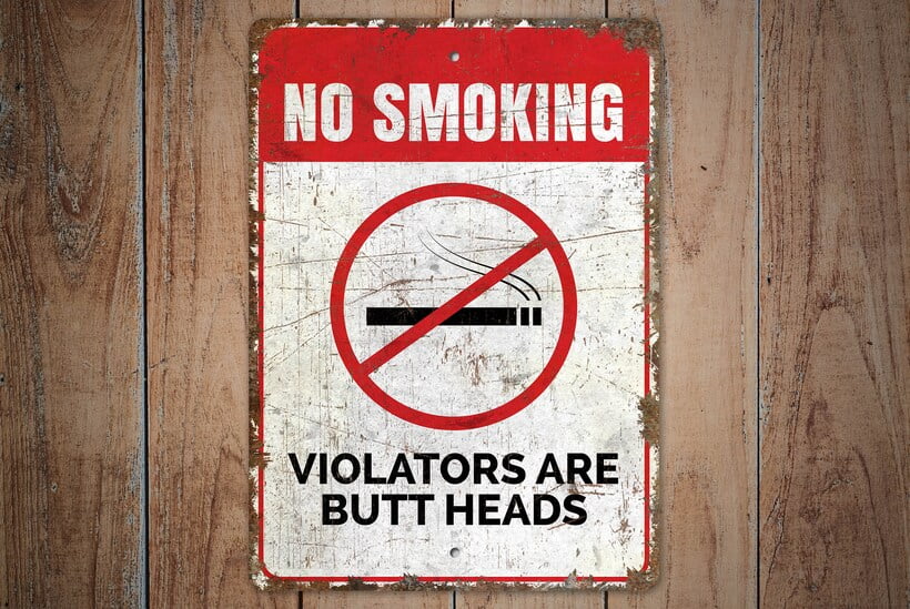No Smoking Sign No Smoking Decor No Smoking Caution No Smoking Vintage ...