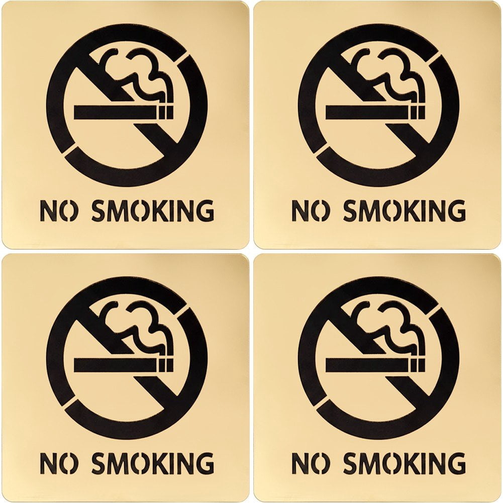 No Smoking Sign Sticker Acrylic 3D Mirror Wall Sticker for Public ...