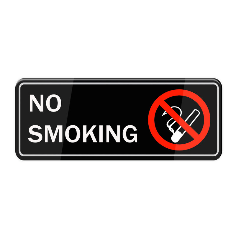 No Smoking Sign Stickers, 10X3 Inch Acrylic Plaque With Strong ...