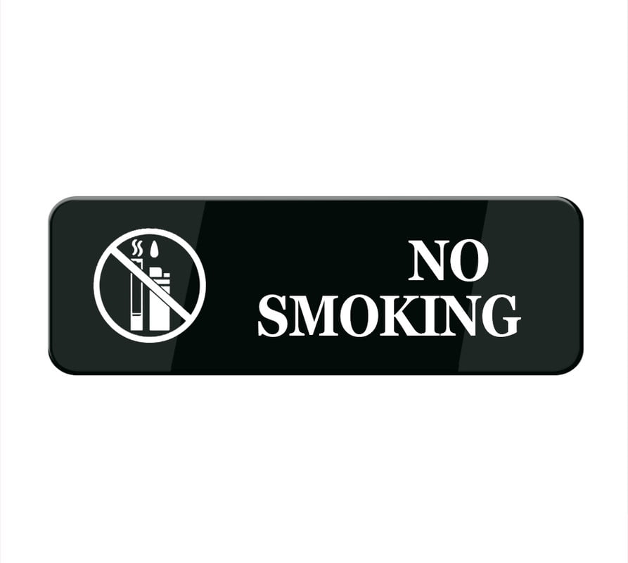No Smoking Sign Stickers, 10X3 Inch Acrylic Plaque With Strong ...