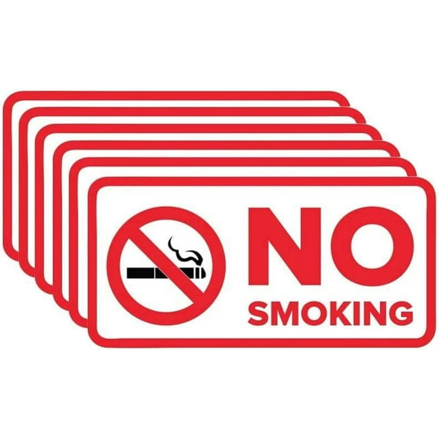 No Smoking Sign Stickers (Pack of 6) | Weatherproof Vinyl Decals for ...