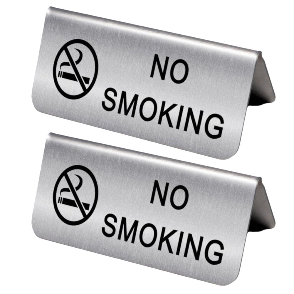 No Smoking Signs Stainless Steel No Smoking Notice Stand Warning Table ...